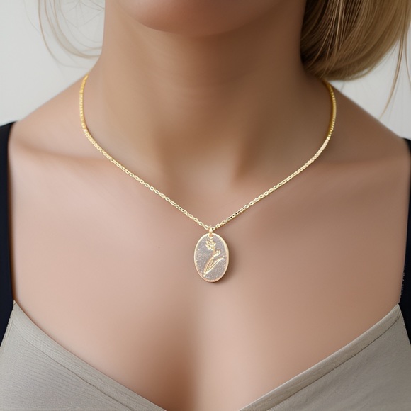 Jewelry | Monooc Birth Flower Pendant Rose Gold Necklace Daffodilmarch ...